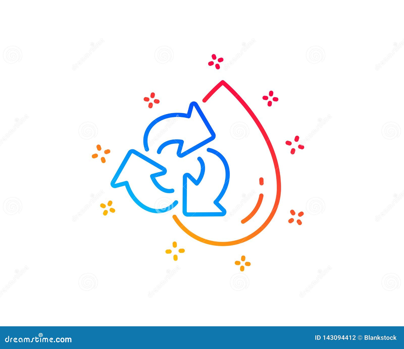 Water Drop Line Icon. Recycle Clean Aqua Sign. Vector Stock Vector ...