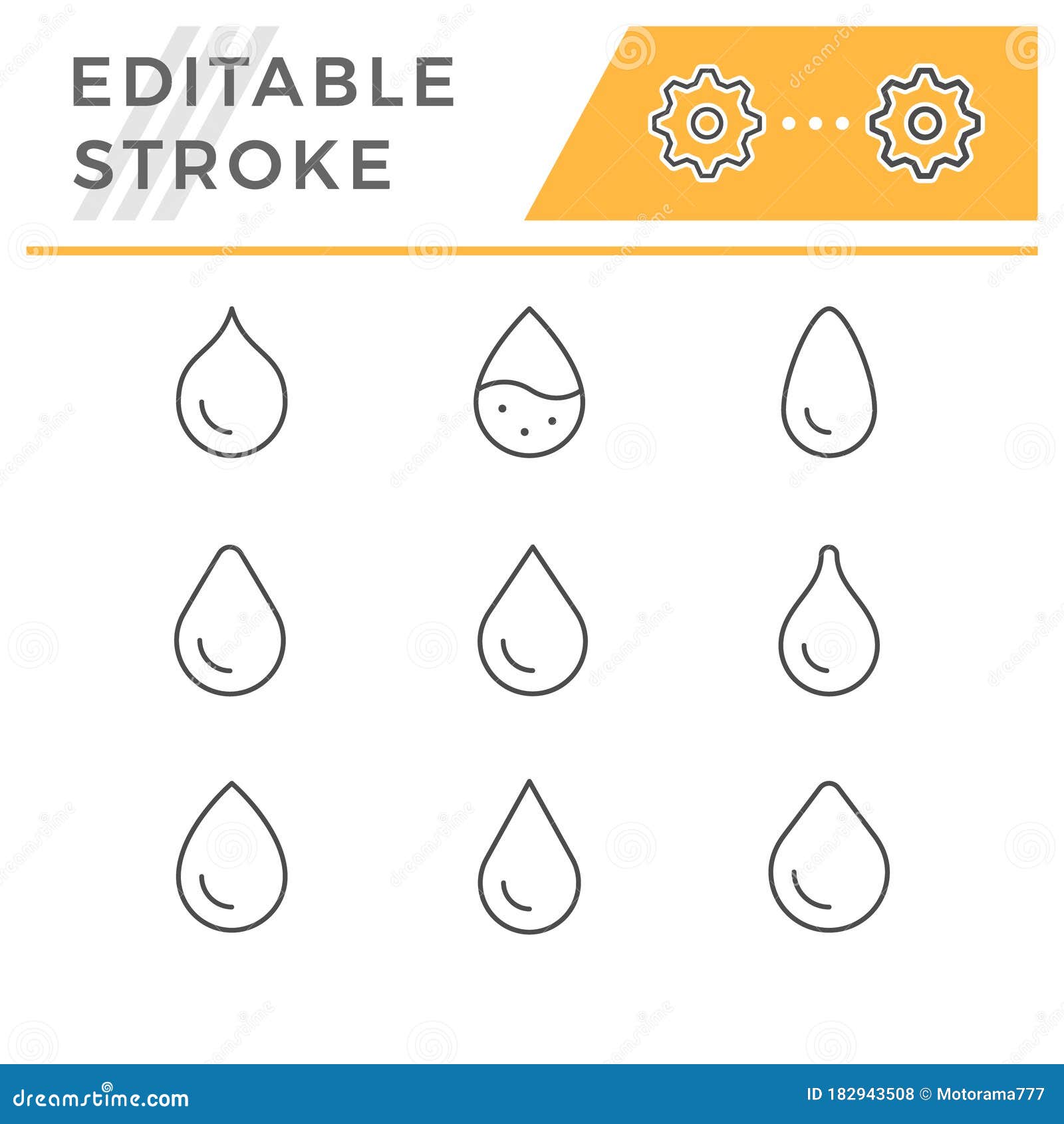 Water Drop Line Outline Icon Stock Vector - Illustration of liquid ...