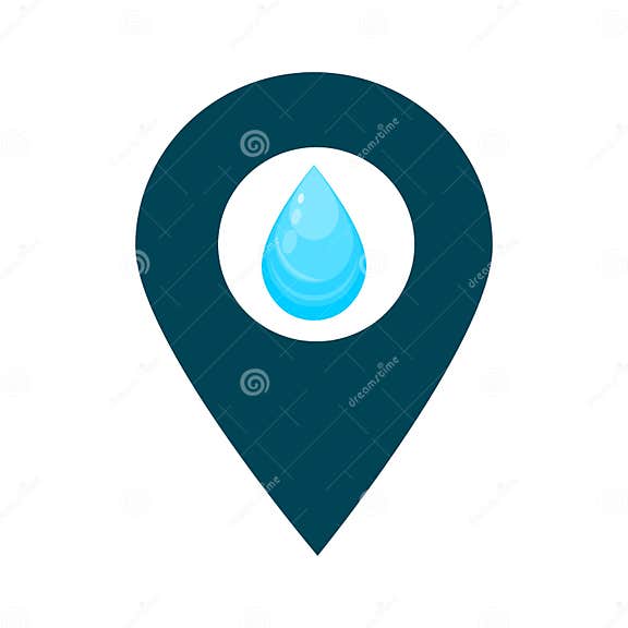 Water Drop Location Map Pin Pointer Icon. Element of Map Point for Mobile Concept and Web Apps ...
