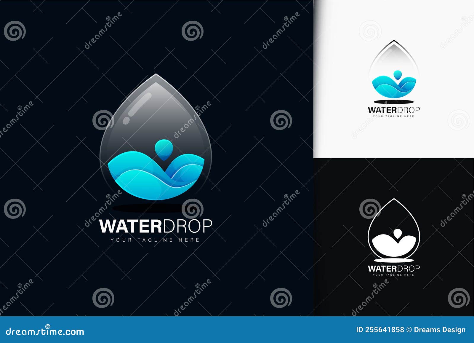 Water Drop Logo Design with Gradient Stock Vector - Illustration of ...