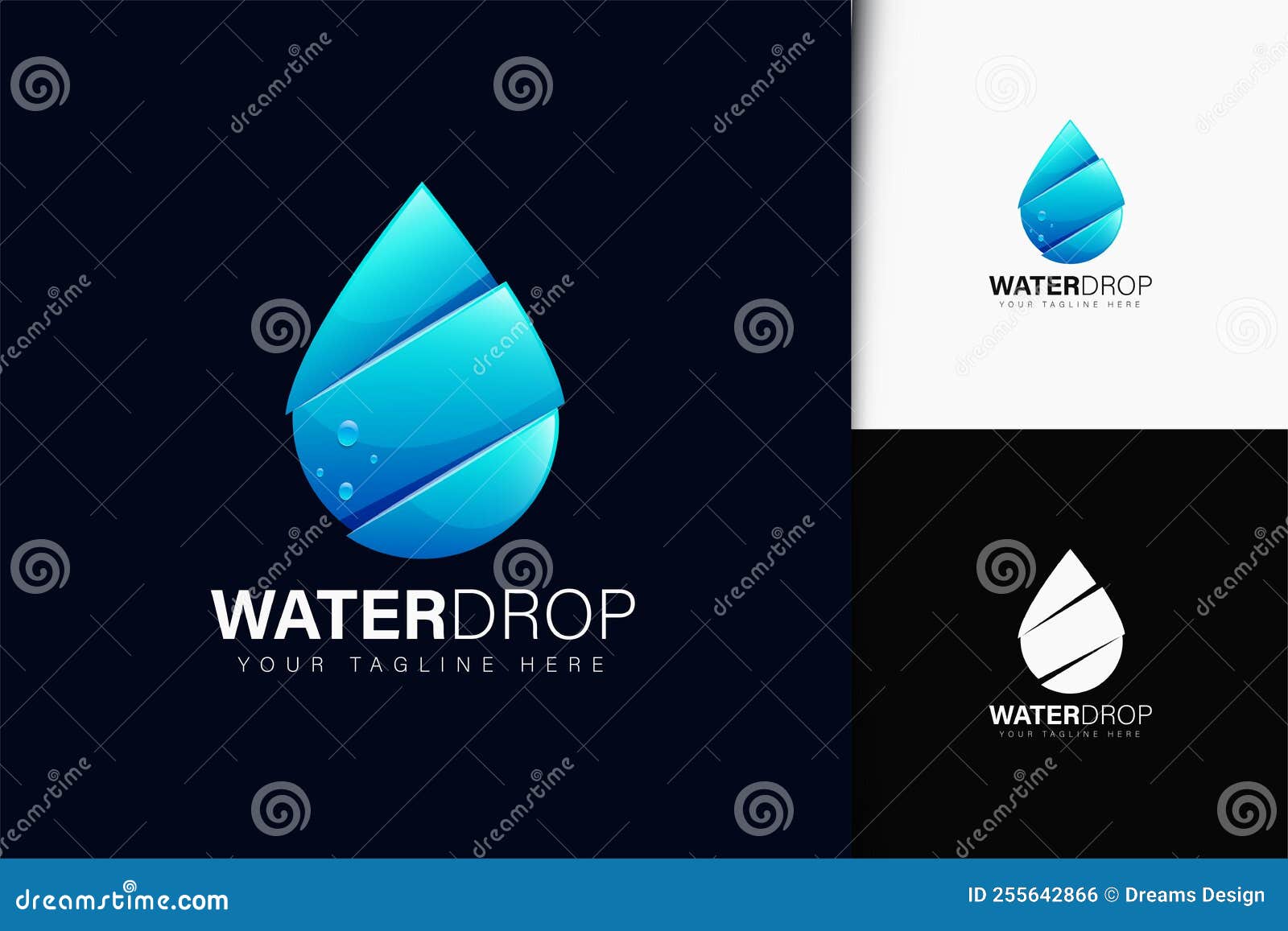 Water Drop Logo Design with Gradient Stock Vector - Illustration of ...