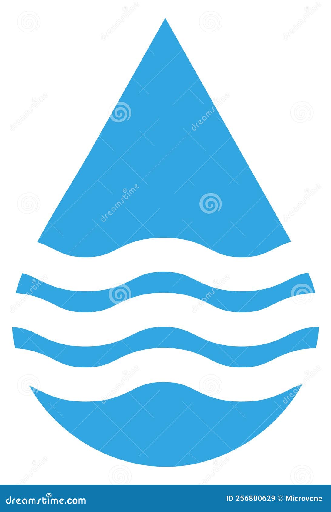 Water Drop Logo. Ocean Waves in Blue Shape Stock Vector - Illustration ...