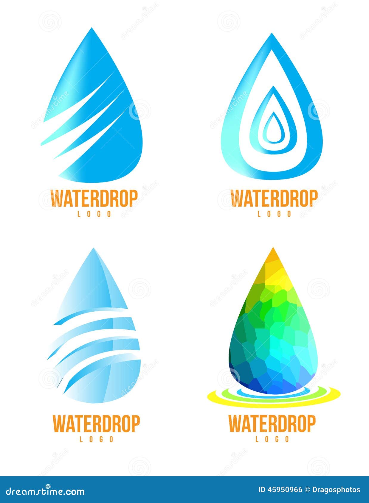 Water Drop Logos Stock Illustration - Image: 45950966