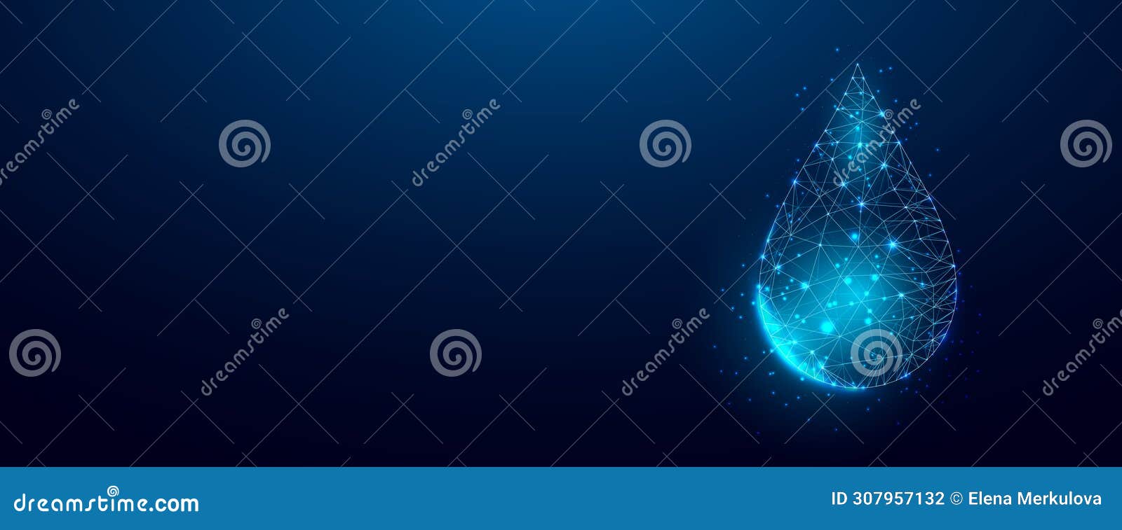 Water Drop. Low Poly Style Design. Wireframe Light Connection Structure ...