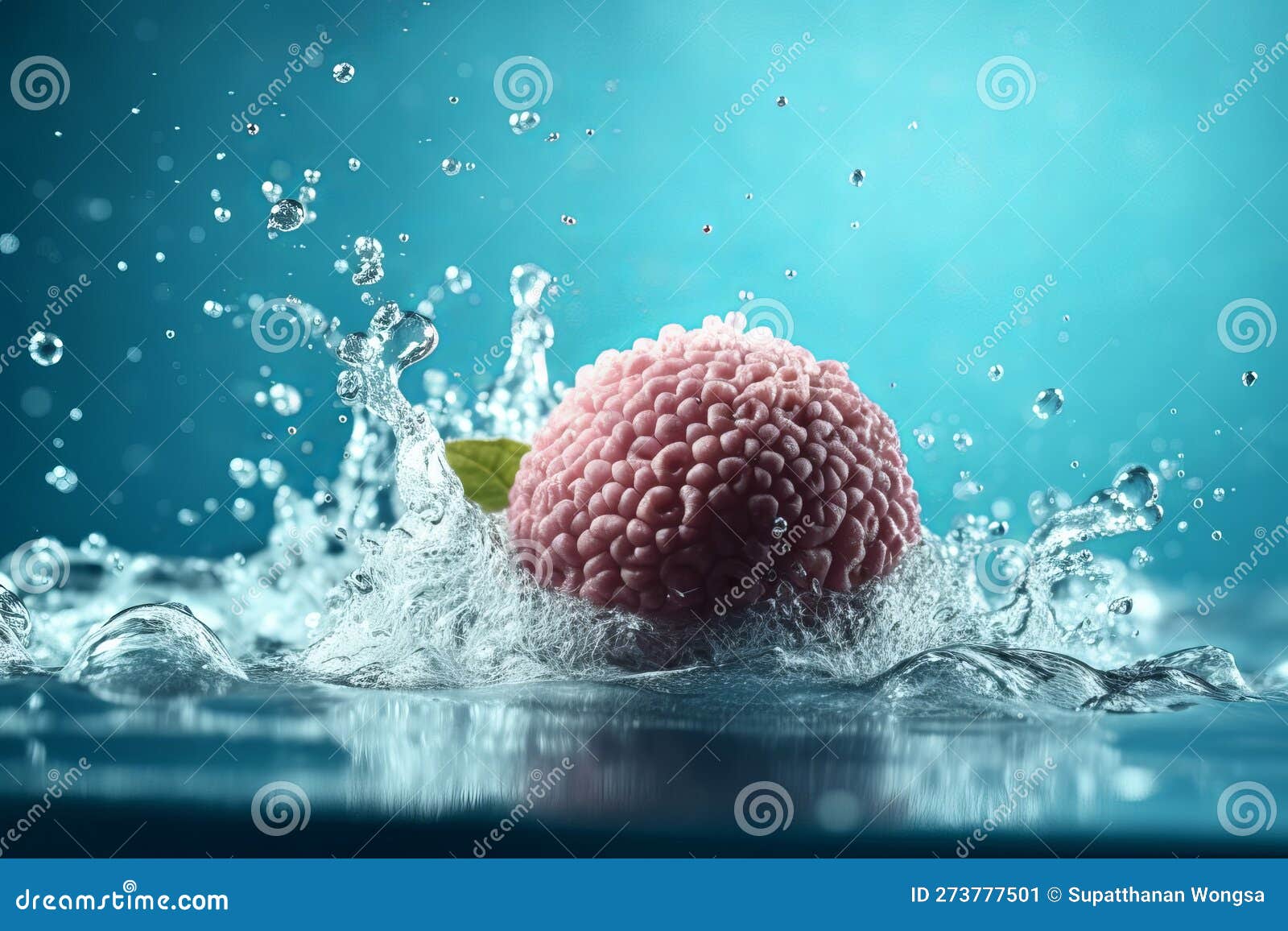 Water Drop Lychee Splash on Blue Background Stock Illustration ...
