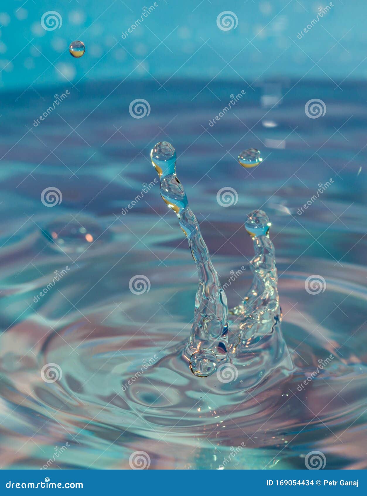 Water Drop Macro on the Water Surface Stock Photo - Image of freshness ...