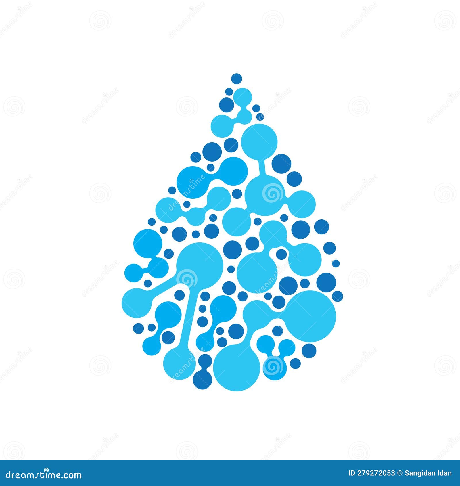 Water Drop Molecule Dot Icon Vector Concept Design Template Stock Vector - Illustration of ...