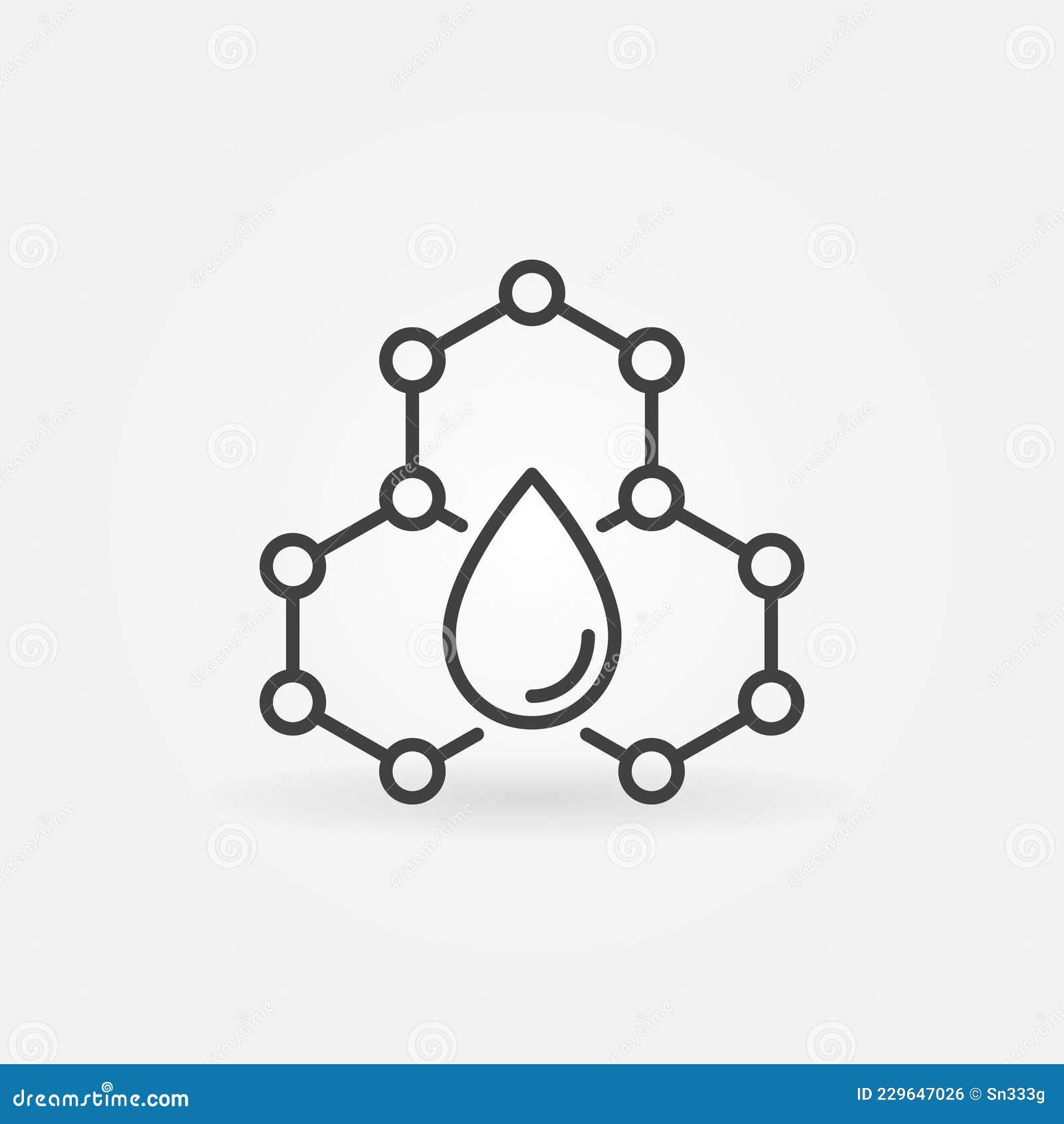 Water Drop with Molecule Outline Vector Concept Icon Stock Vector ...