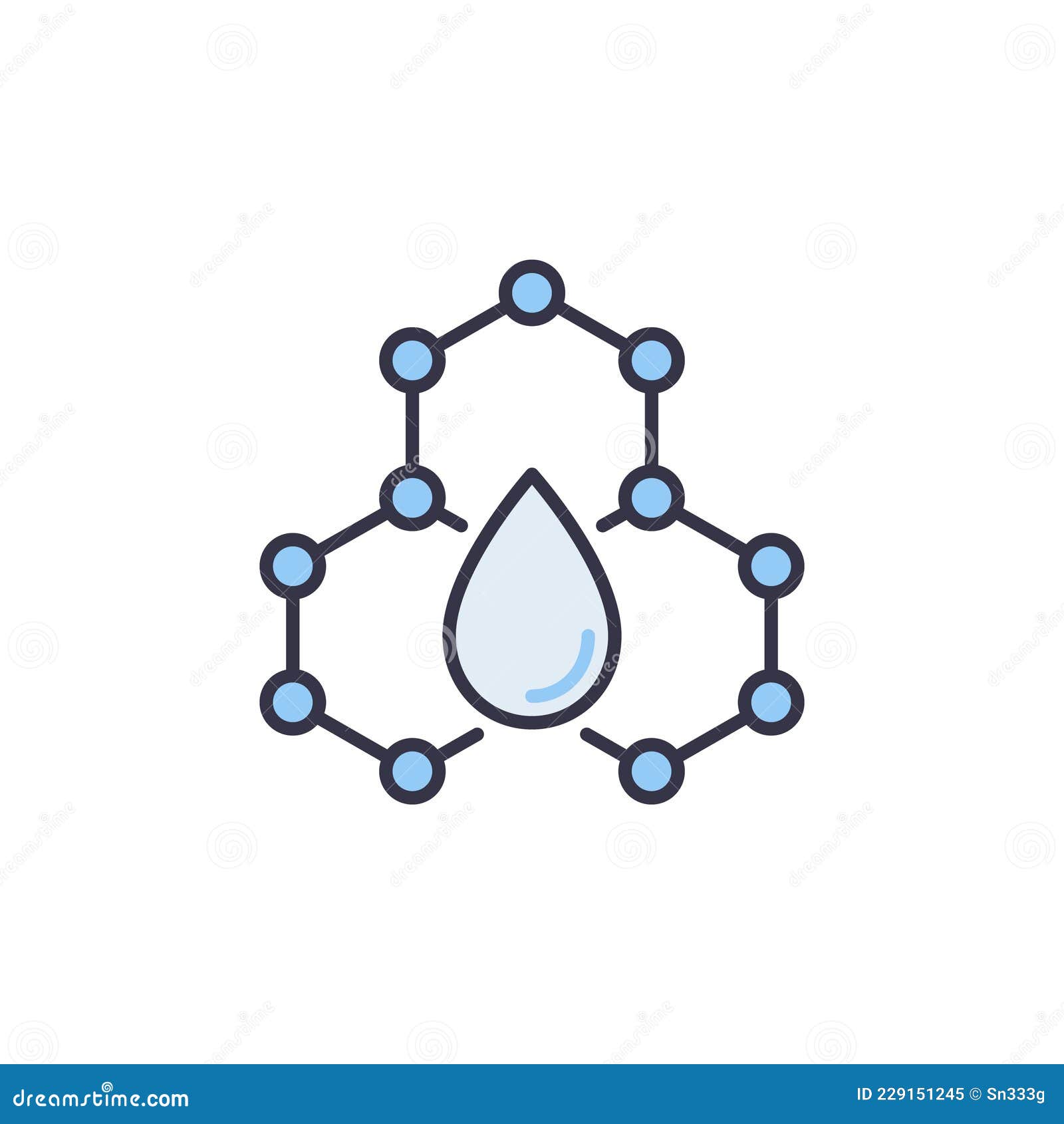 Water Drop with Molecule Vector Concept Blue Modern Icon Stock Vector ...