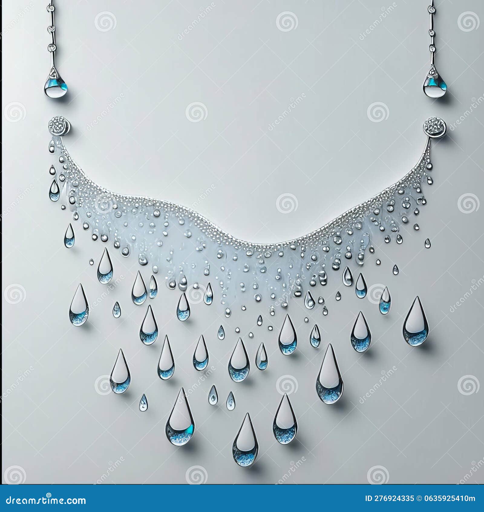 Water drop necklace. stock illustration. Illustration of thread - 276924335