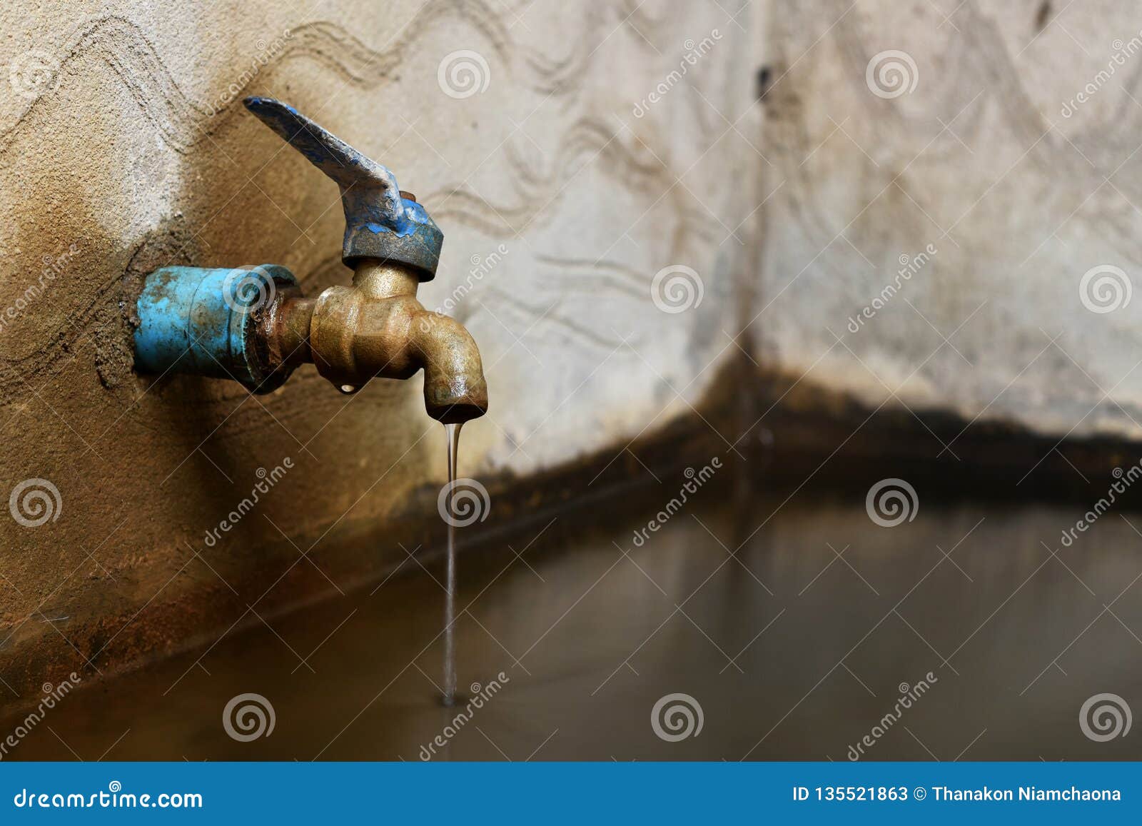 Water drop from old faucet stock image. Image of drink - 135521863