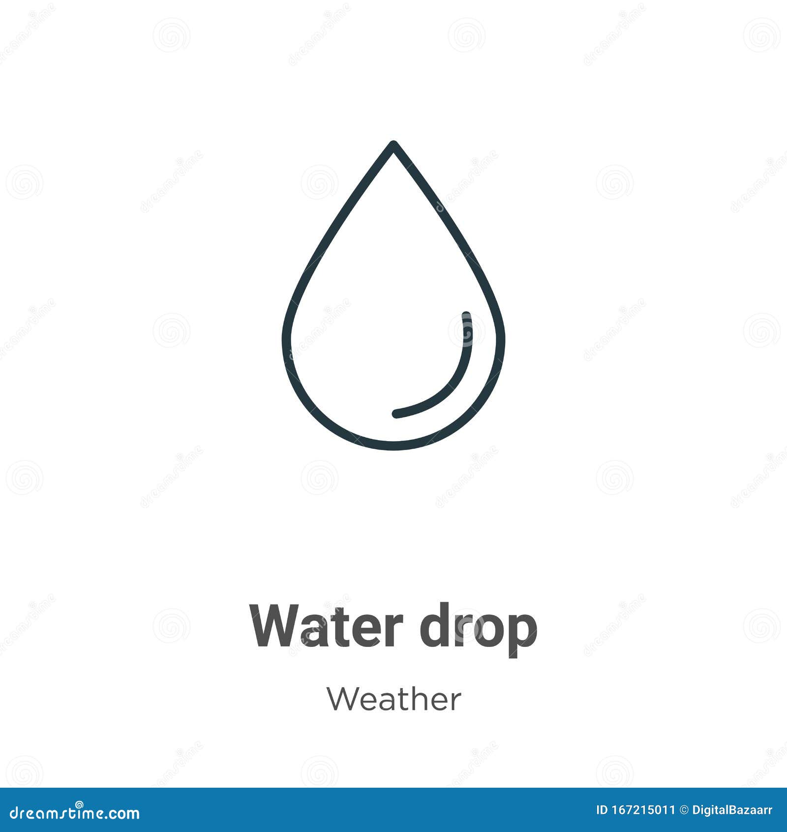 Water Drop Outline Vector Icon. Thin Line Black Water Drop Icon, Flat ...