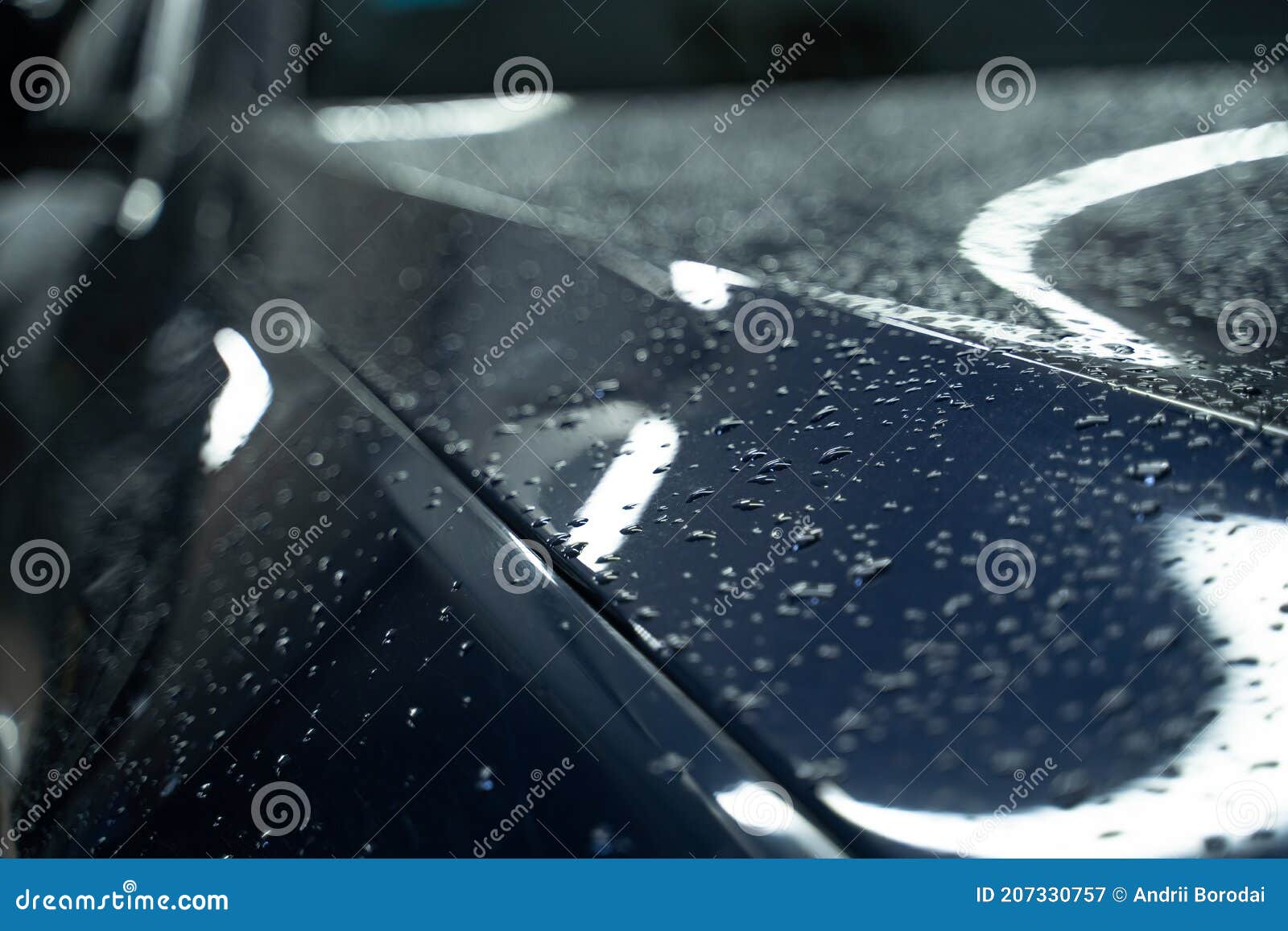 Water Drop on the Paintwork of the Car Body. Stock Image - Image of ...