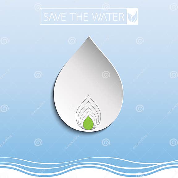 Water drop with paper art. stock vector. Illustration of rain - 90862660