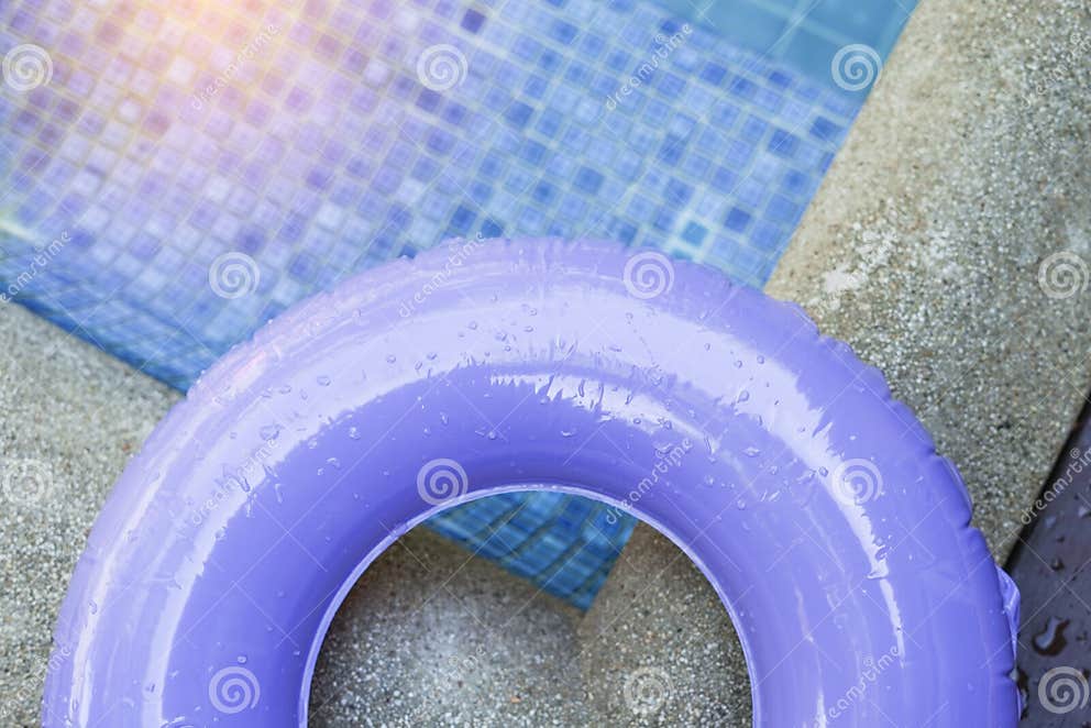 Water Drop on Part of Purple Ring Pool Stock Photo - Image of object ...