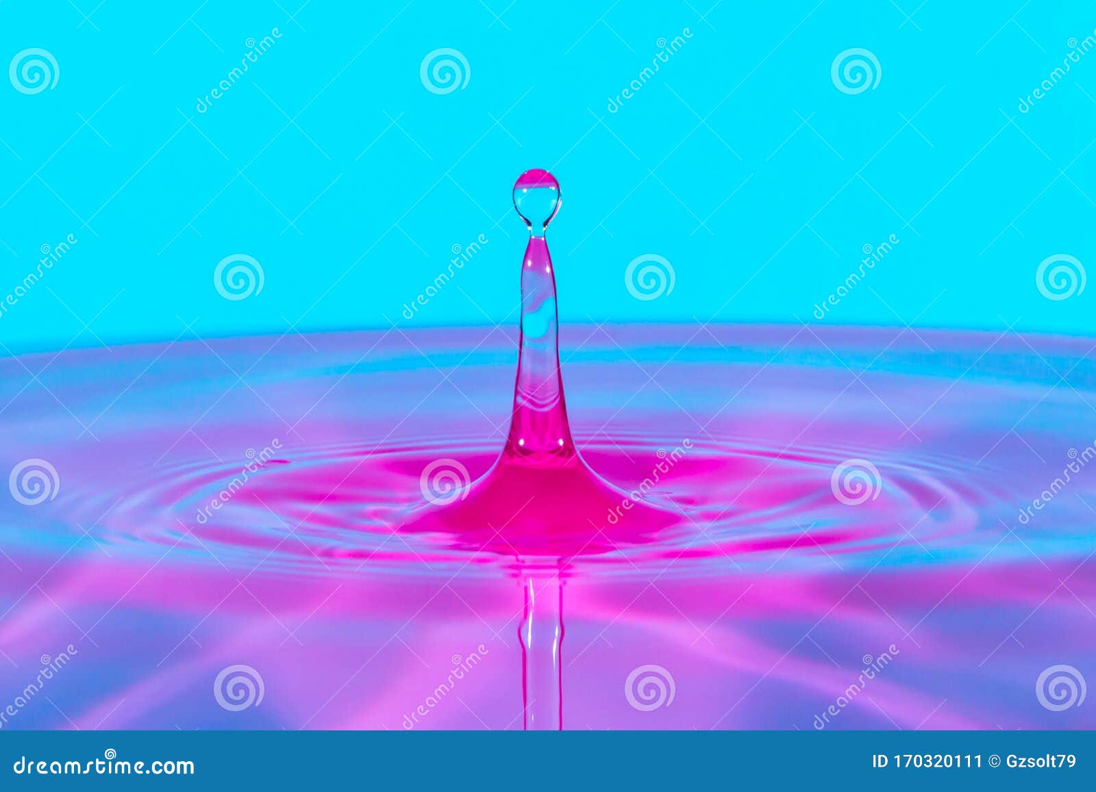 Water Drop Pink Blue stock image. Image of liquid, transparent - 170320111