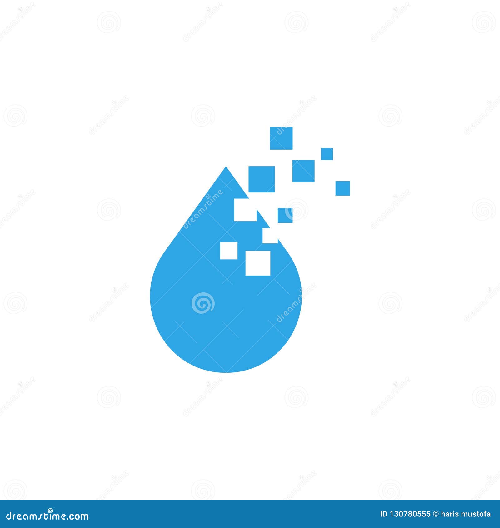 Water Drop Pixel Graphic Design Element Template Vector Illustration ...