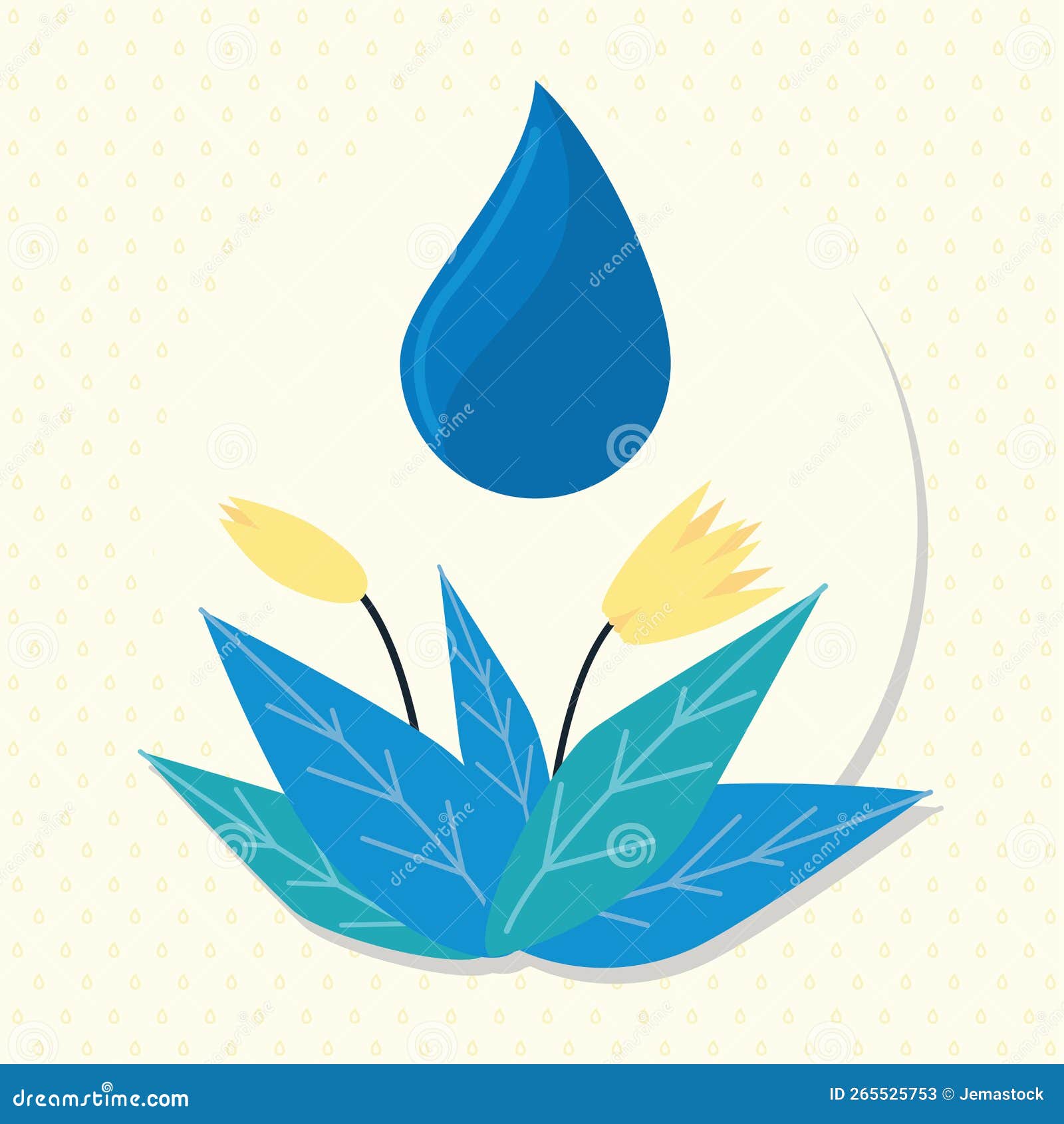 Water drop and plant stock vector. Illustration of natural - 265525753