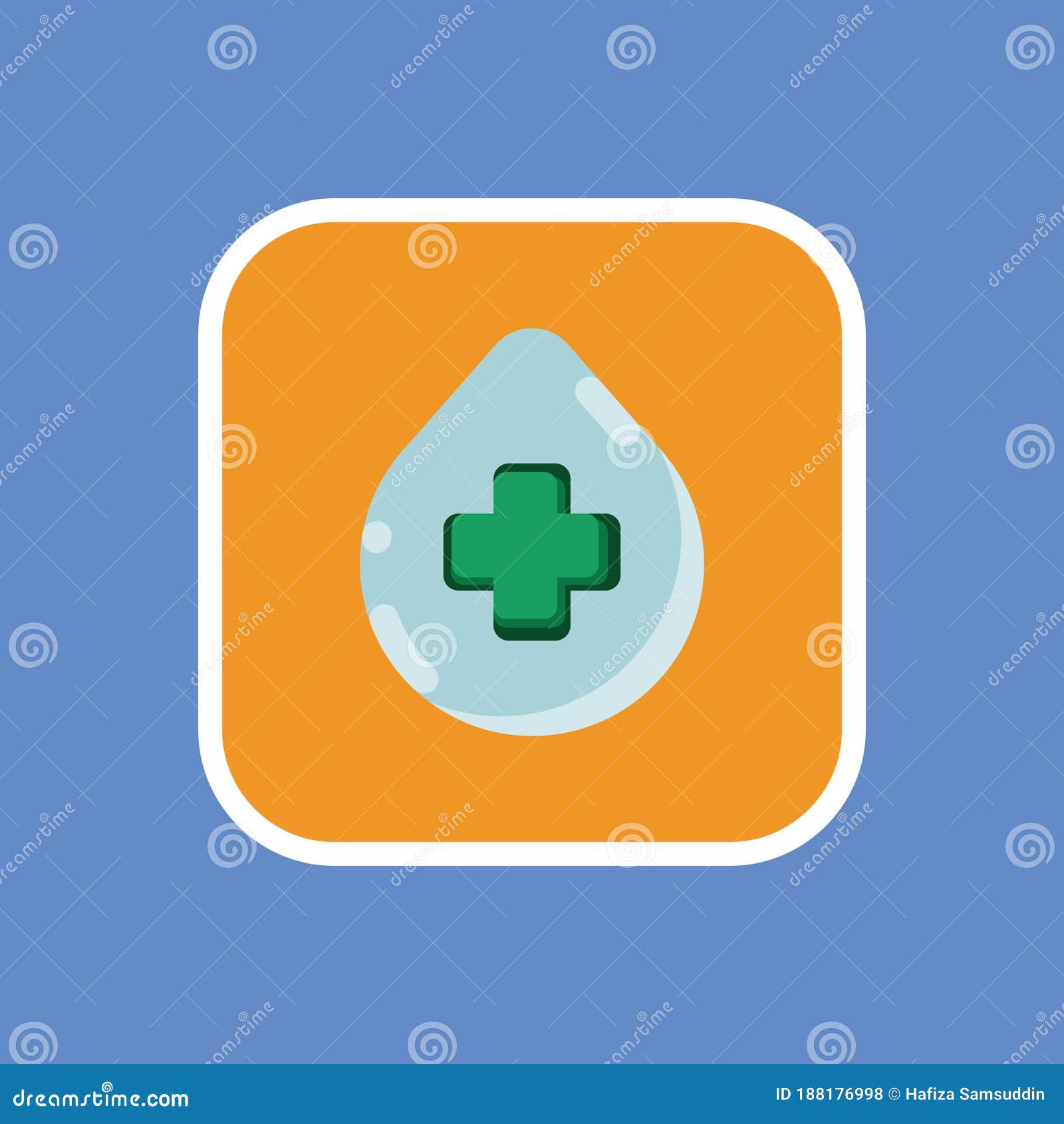 Water Drop with Plus Sign. Vector Illustration Decorative Design Stock ...