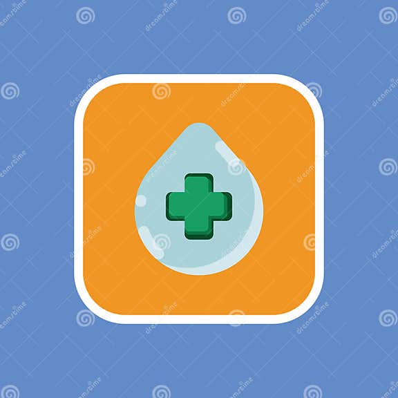 Water Drop with Plus Sign. Vector Illustration Decorative Design Stock ...