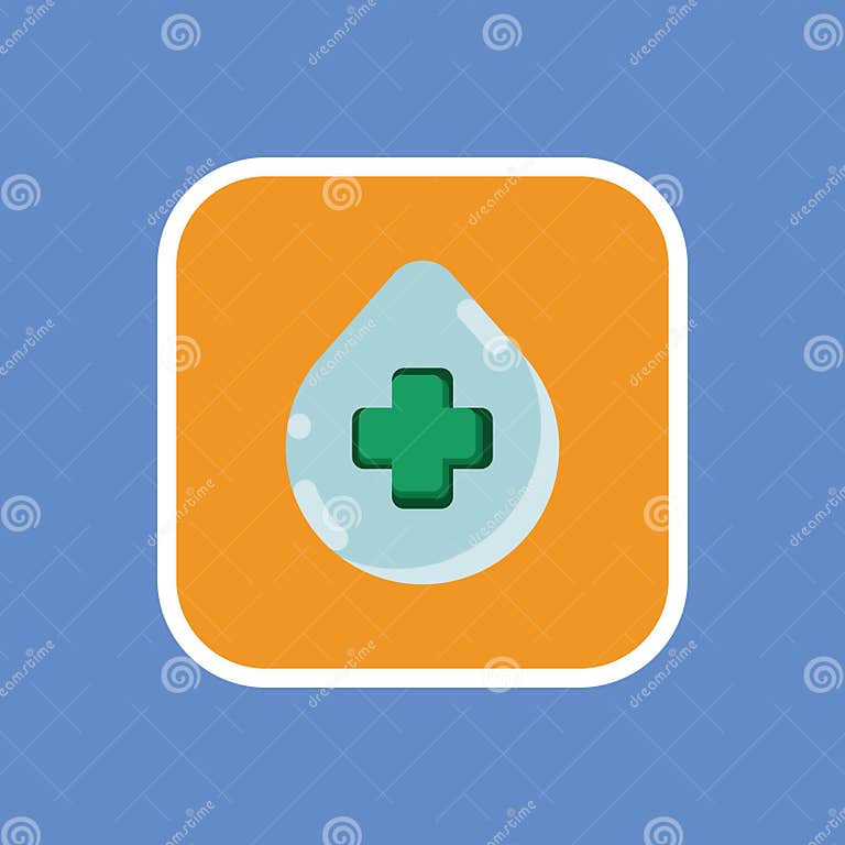 Water Drop with Plus Sign. Vector Illustration Decorative Design Stock ...