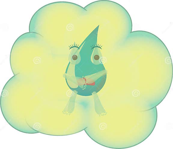 Water Drop in a Polluted Environment Stock Vector - Illustration of ...