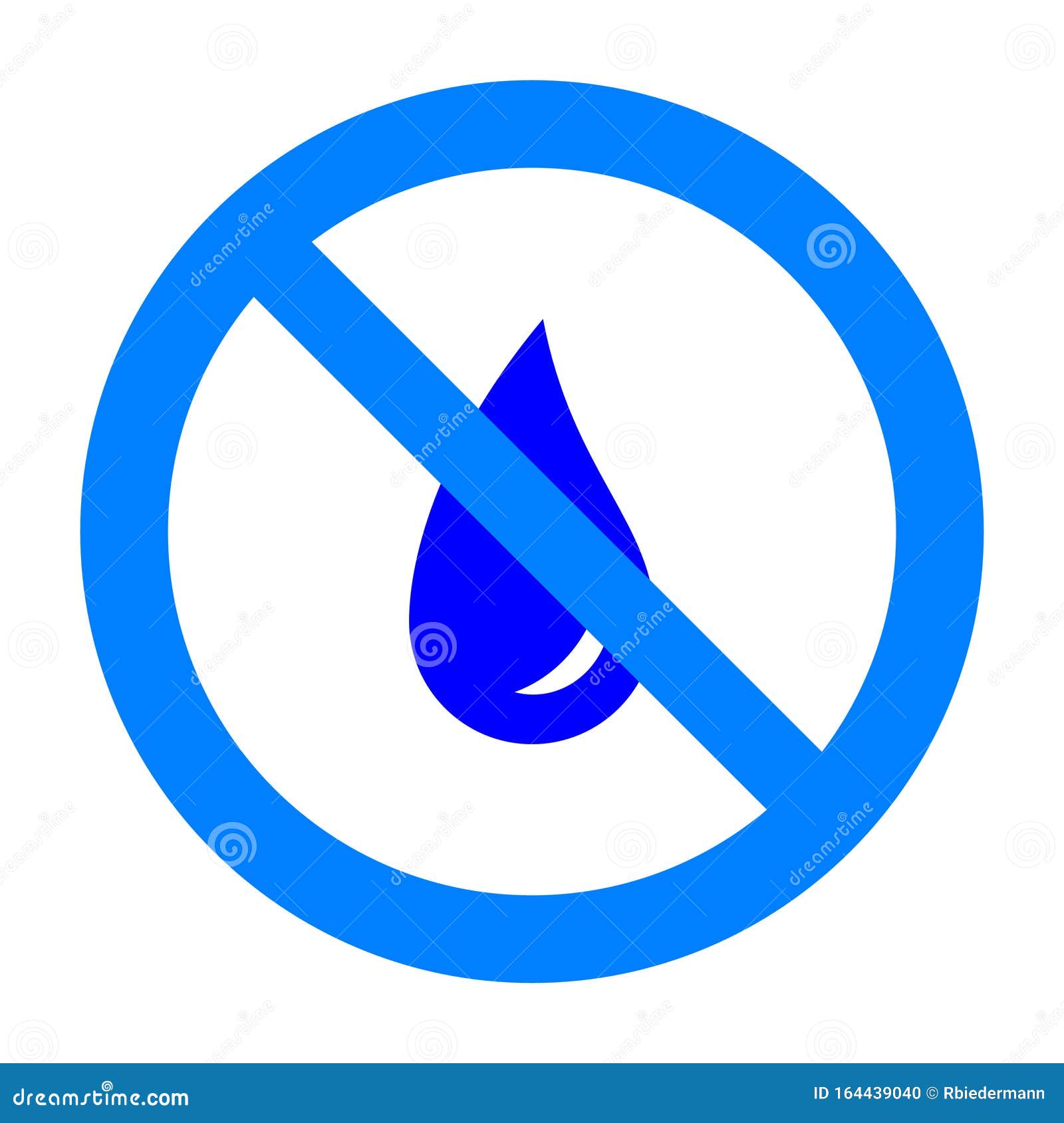 Water Drop and Prohibition Sign Stock Vector - Illustration of blue ...