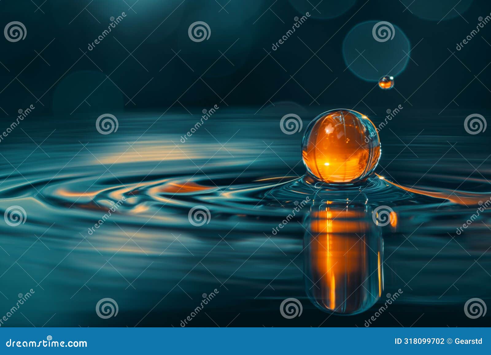 Water Drop Rebounding from Surface Stock Photo - Image of impact ...