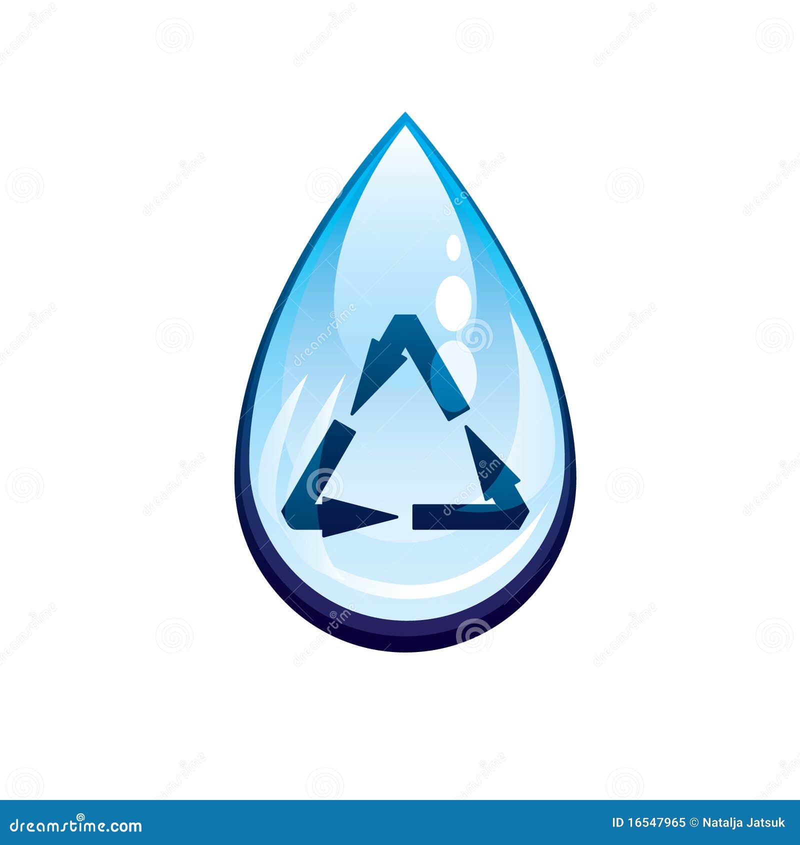 Water Drop with Recycle Symbol Stock Vector - Illustration of rain ...