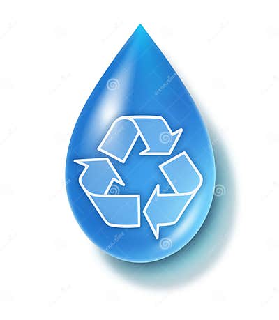 Water Drop with a Recycle Symbol Stock Illustration - Illustration of ...