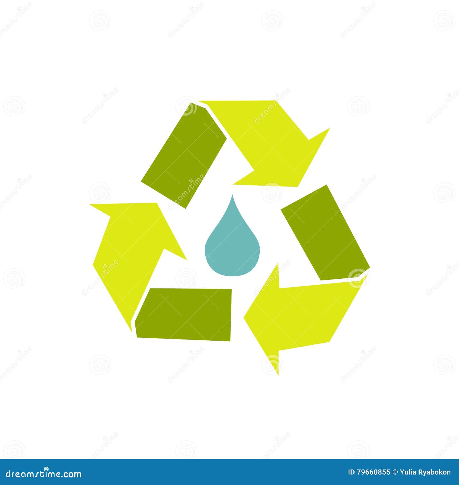 Water Drop with Recycle Symbol Stock Vector - Illustration of emblem ...