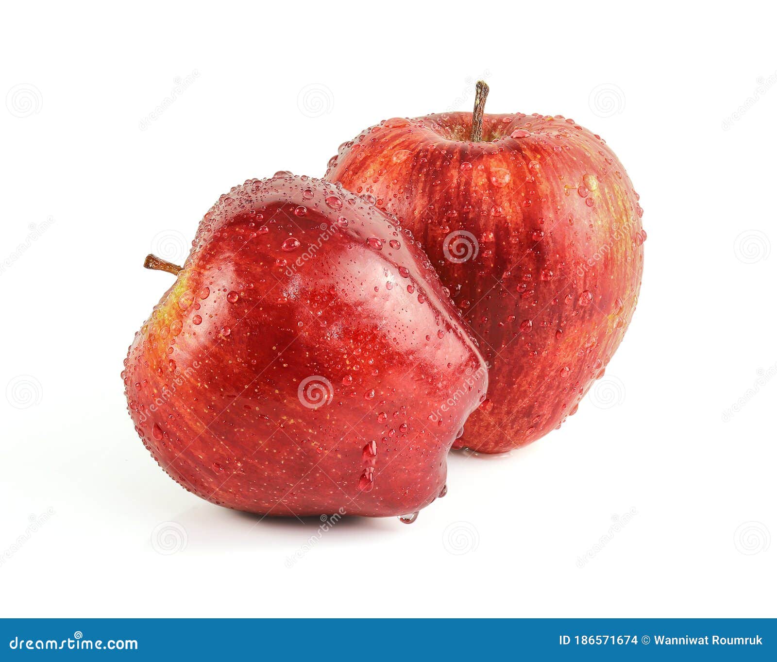 Water drop Red apple stock photo. Image of object, slice - 186571674