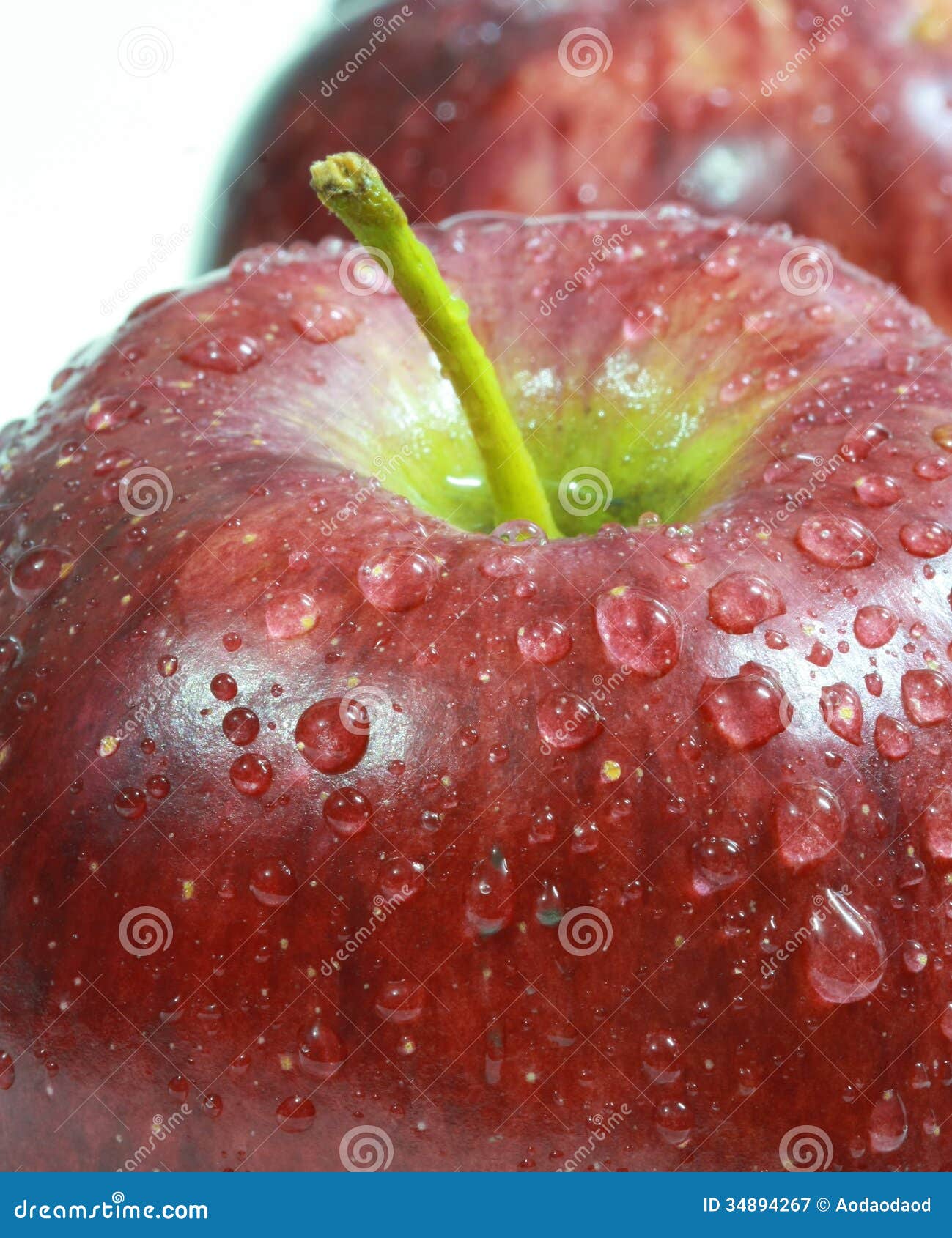 Water Drop on Red Apple Surface Stock Image - Image of refreshment ...