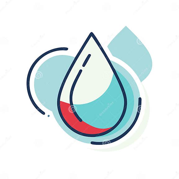 A Water Drop with a Red and Blue Color Stock Illustration ...