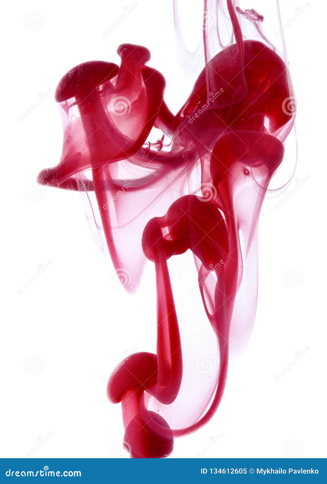 Water Drop of Red Ink Abstract Pattern Falling into the Stock Image ...