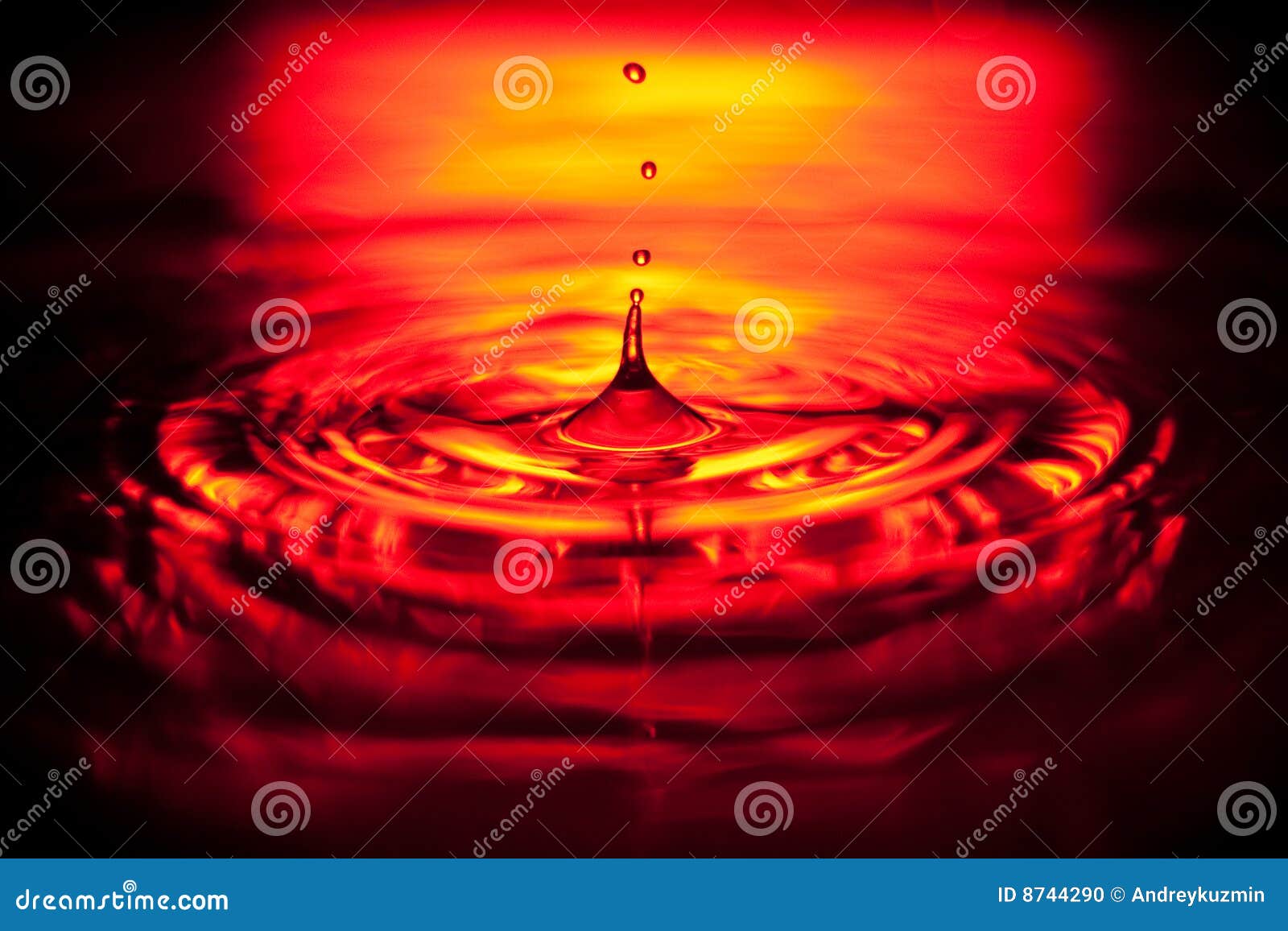 Water drop red splash stock photo. Image of macro, desktop - 8744290
