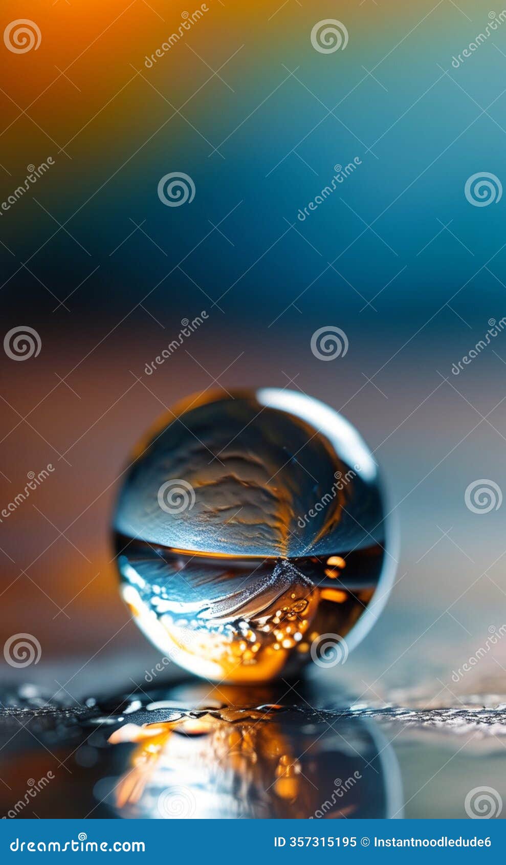 A Water Drop with a Reflection of a Tree Stock Illustration ...