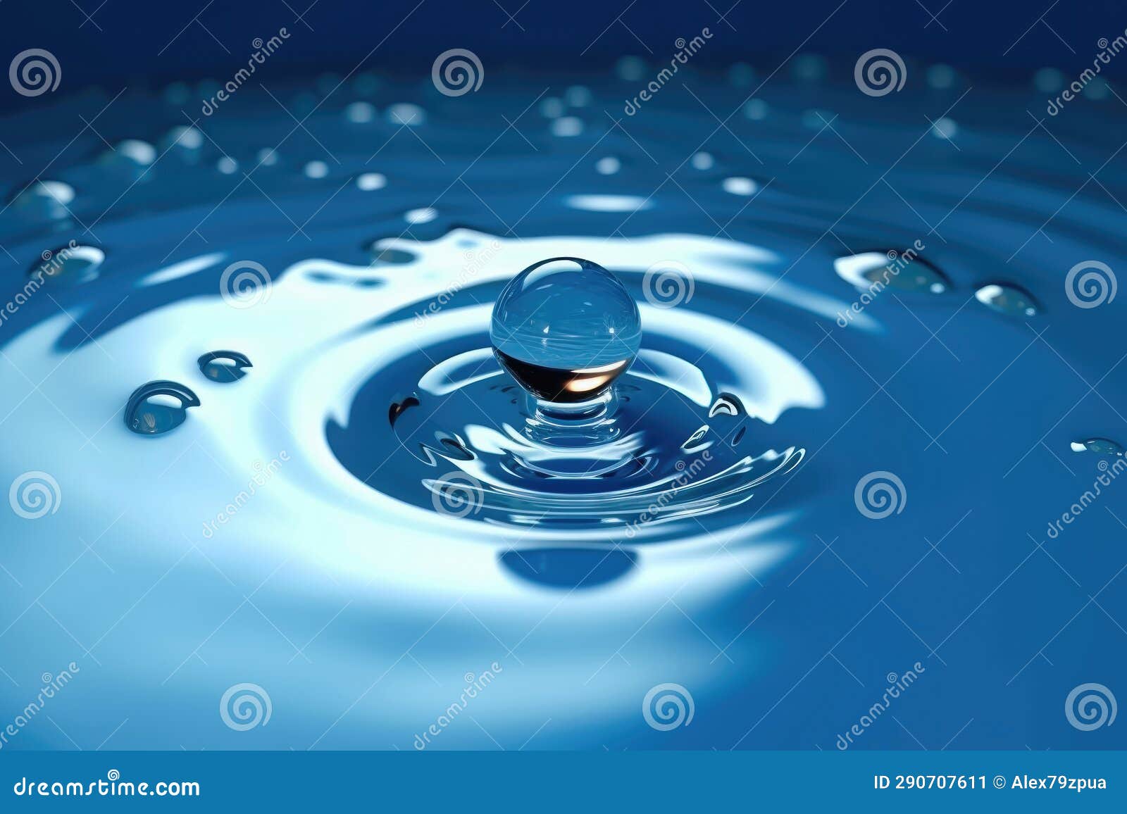 Water Drop Ripple Background - Generative AI Stock Illustration ...
