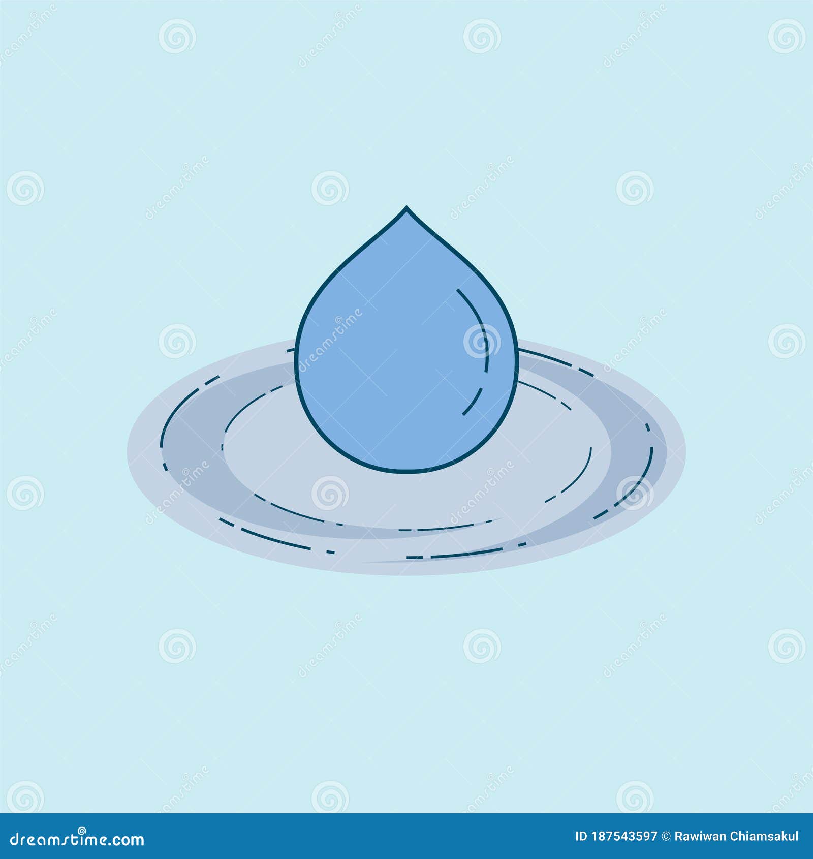 Water Drop Ripple stock vector. Illustration of isolated - 187543597