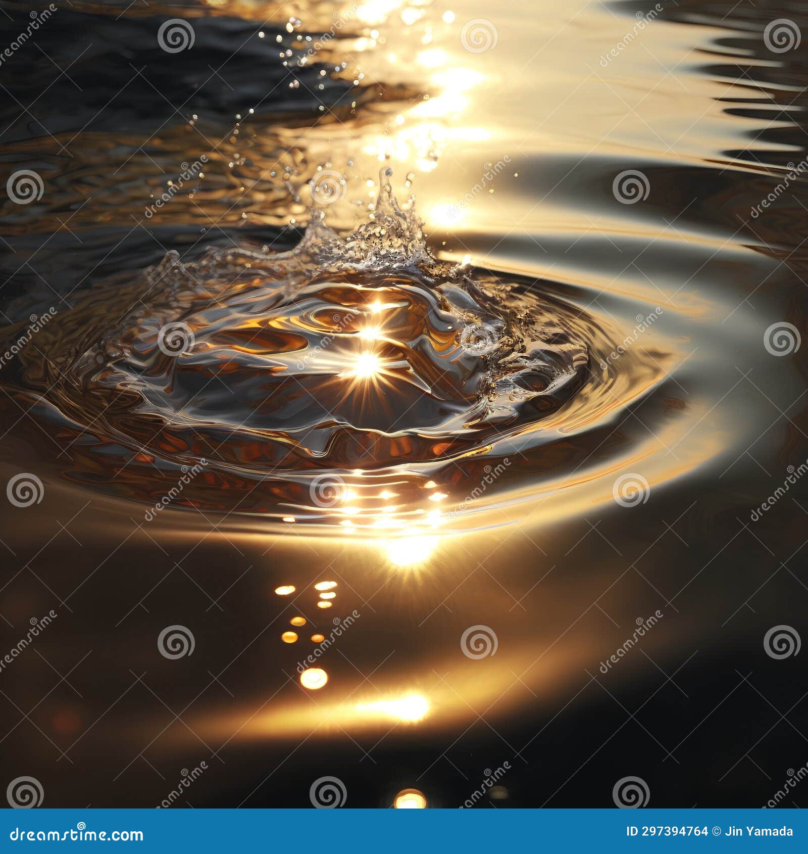 Water Drop and Ripples. Splash Effect after Collision a Falling Drops ...