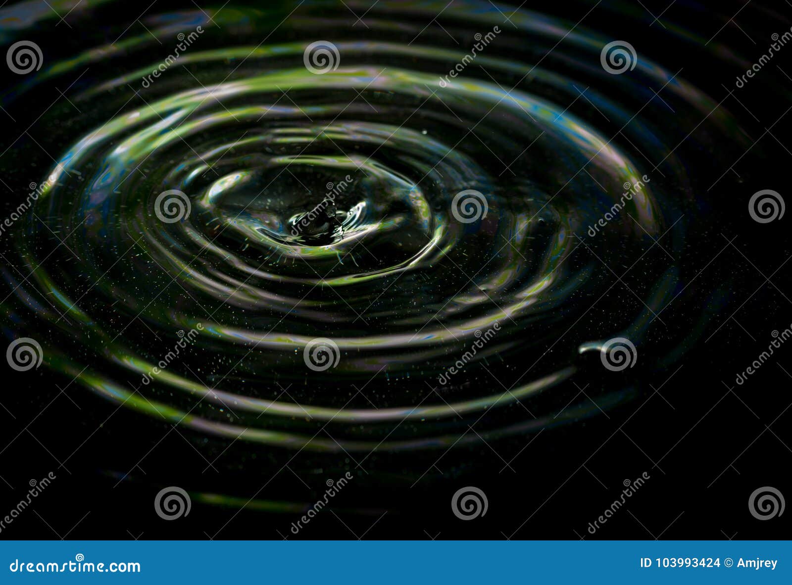 Water drop and ripples stock photo. Image of green, black - 103993424