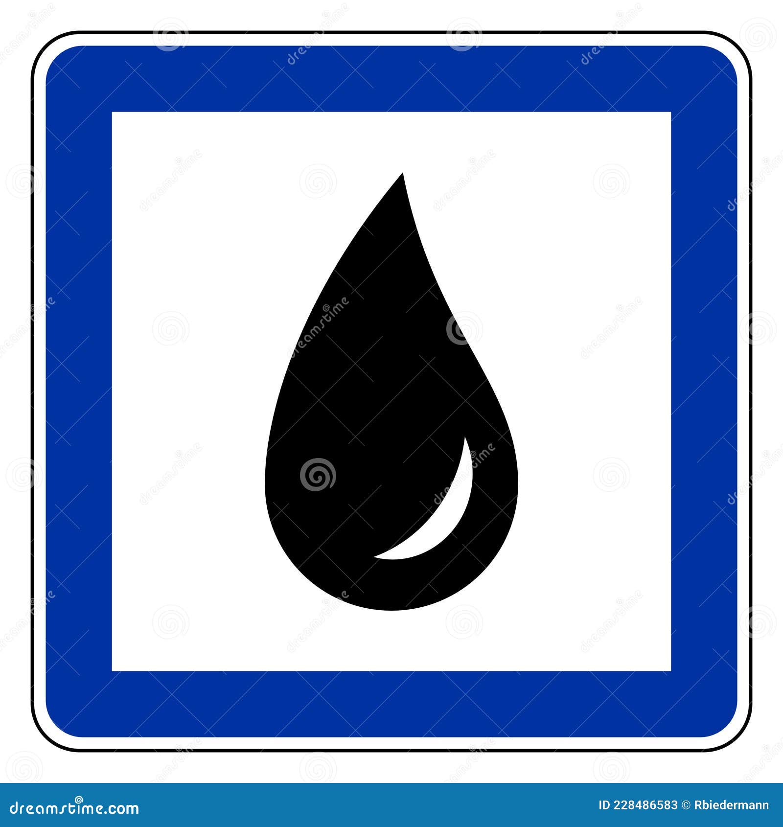 Water drop and road sign stock vector. Illustration of water - 228486583