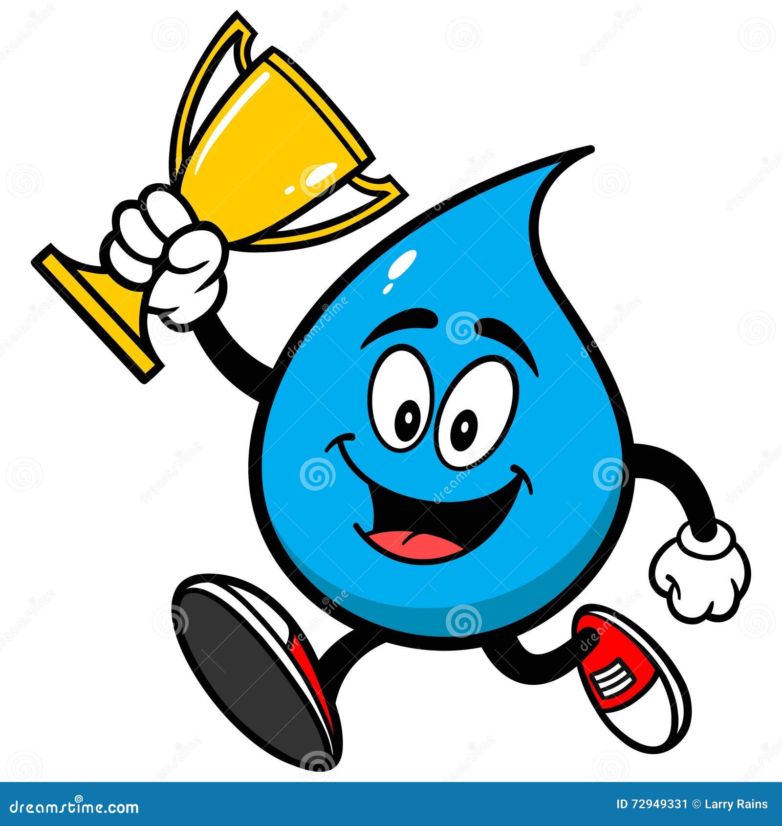 Water Drop Running with Trophy Stock Vector - Illustration of blob ...