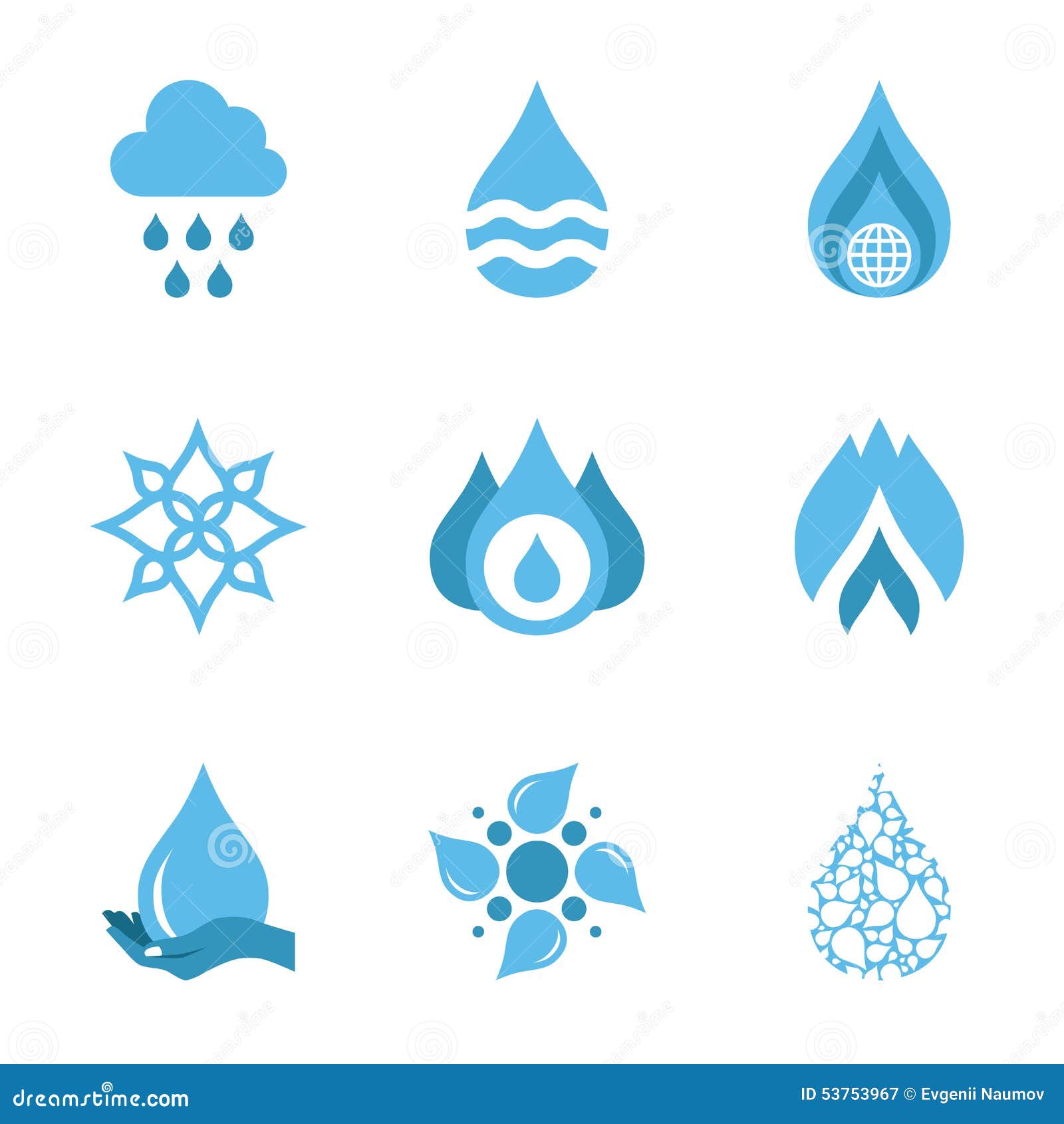 Water Drop Shapes Collection. Vector Icon Stock Vector - Illustration ...