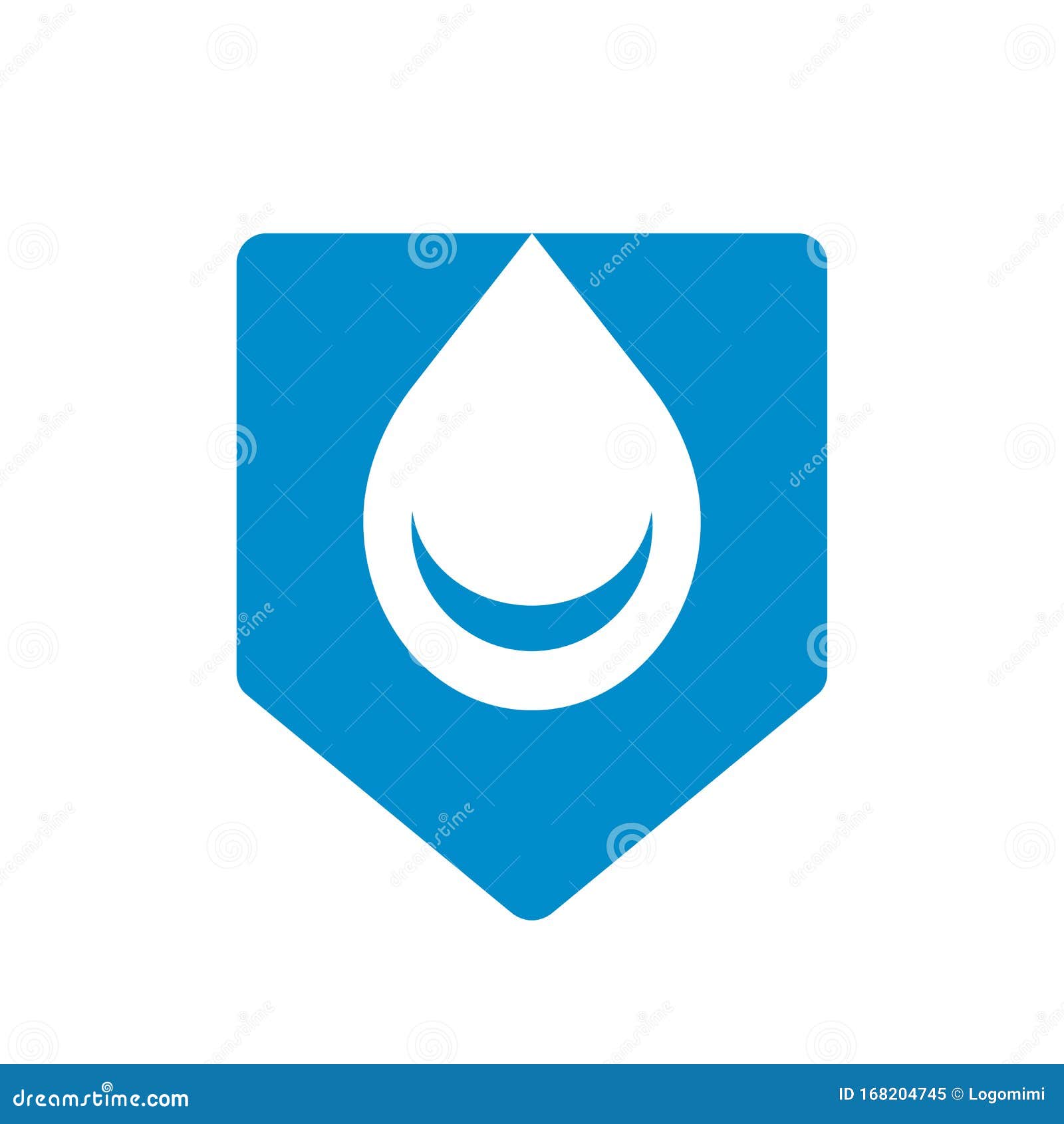 Water Drop and Shield Logo Template, Simple Droplets Icon Design ...