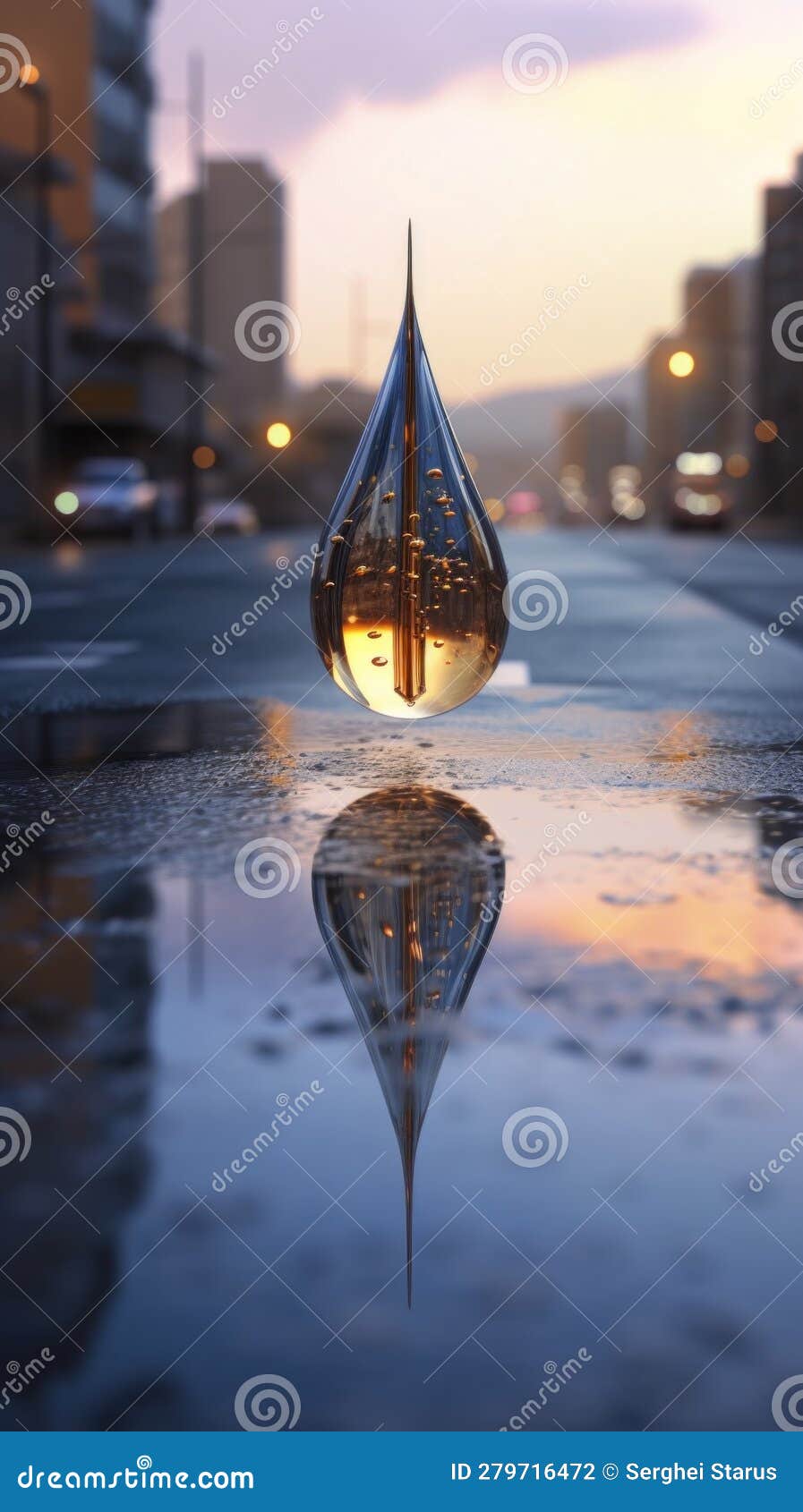 A Water Drop Sitting on Top of a Puddle of Water. Generative AI Image ...