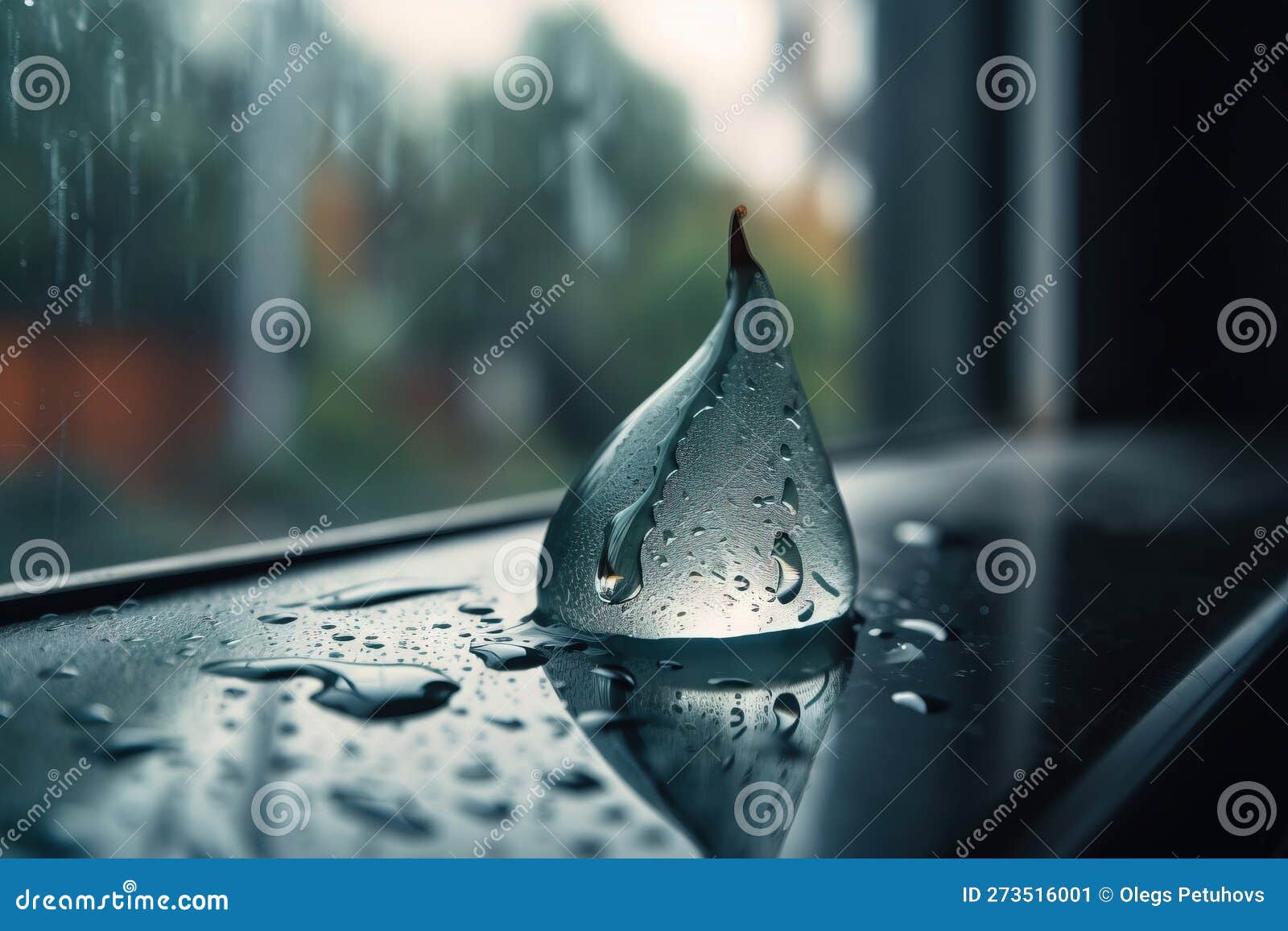 A Water Drop Sitting on Top of a Window Sill Stock Illustration ...