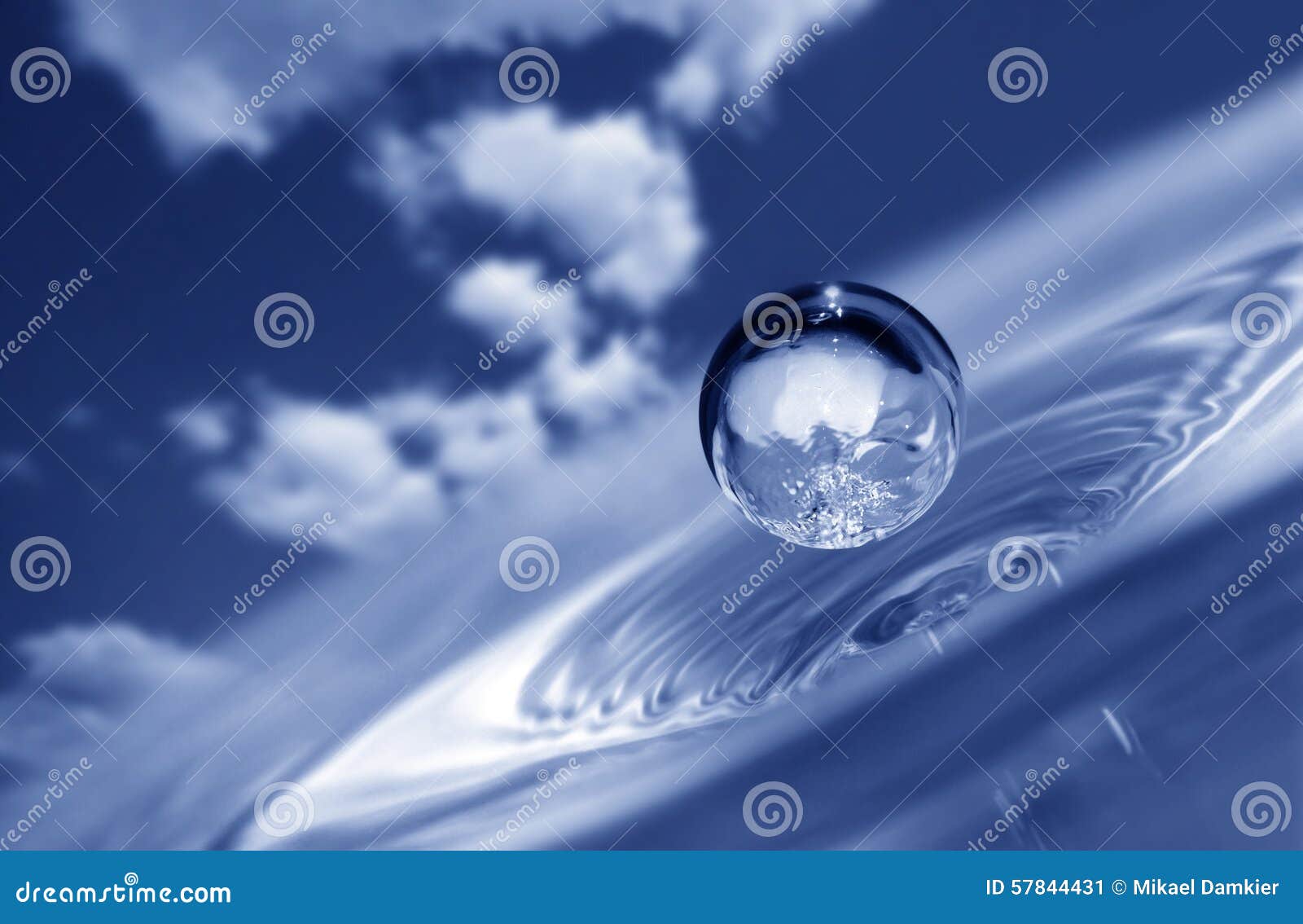 Water Drop on Sky Background Stock Image - Image of flowing, drop: 57844431