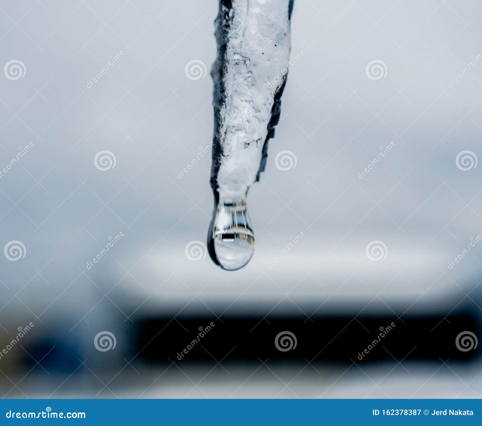 Water drop from snow stock image. Image of closeup, nature - 162378387