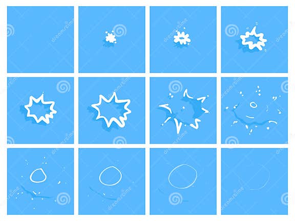 Water Drop Splash Animation Frames Effect for Games Vector Illustration ...